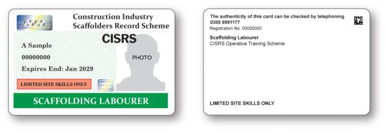 CISRS OPERATIVE TRAINING SCHEME (COTS) (SCAFFOLDING LABOURERS/TRAINEE ...